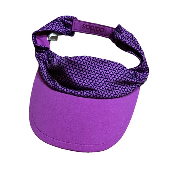 adidas | Accessories | Adidas Geometric Purple Stretch Visor | Poshmark